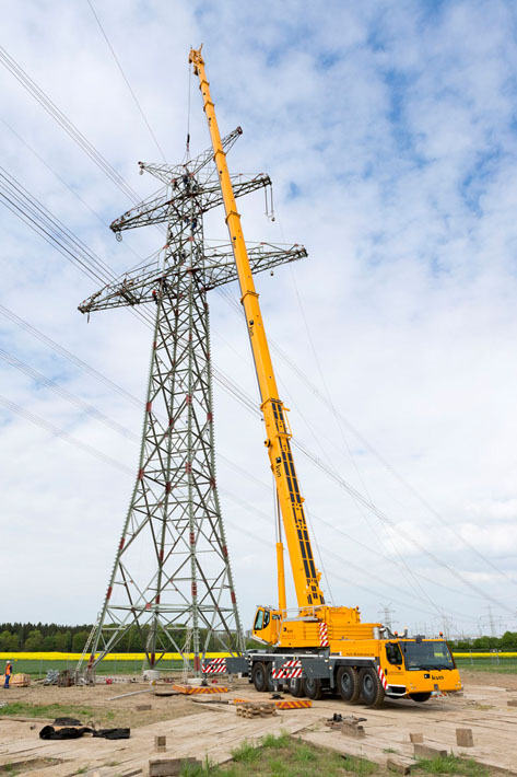 Electricity pylons installation – KVN's Liebherr LTM 1300-6.2 mobile ...